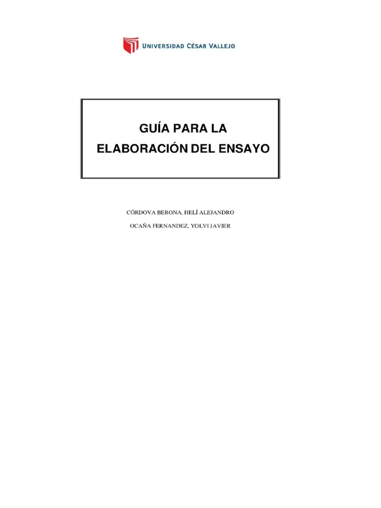 Guia Elaboracion de Ensayo Ucv | PDF Guia Elaboracion de Ensayo Ucv | PDF