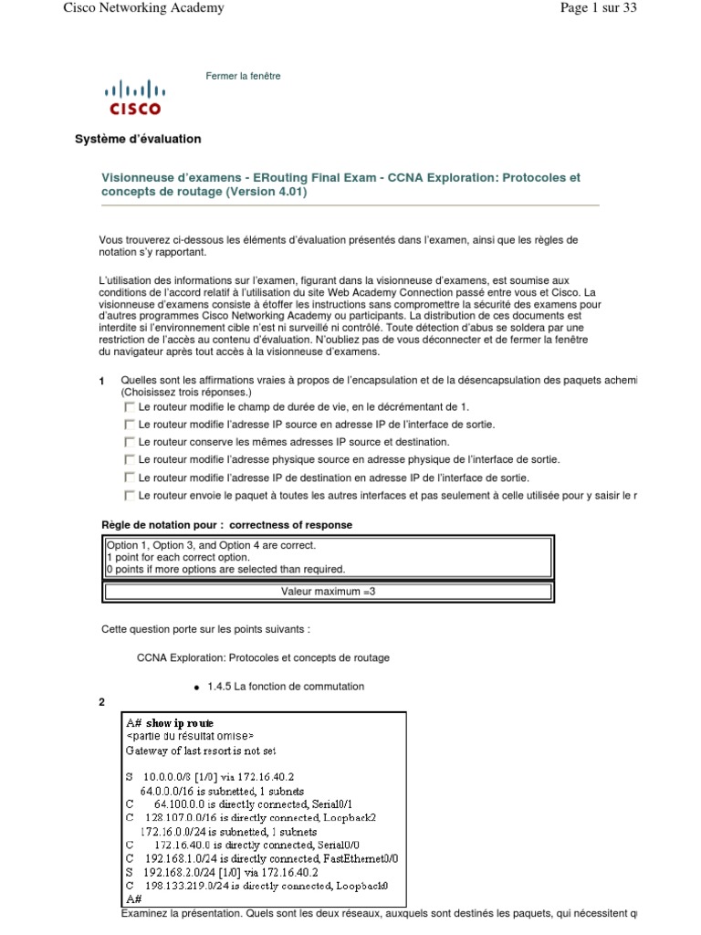 Ccna2 Final Exam | PDF