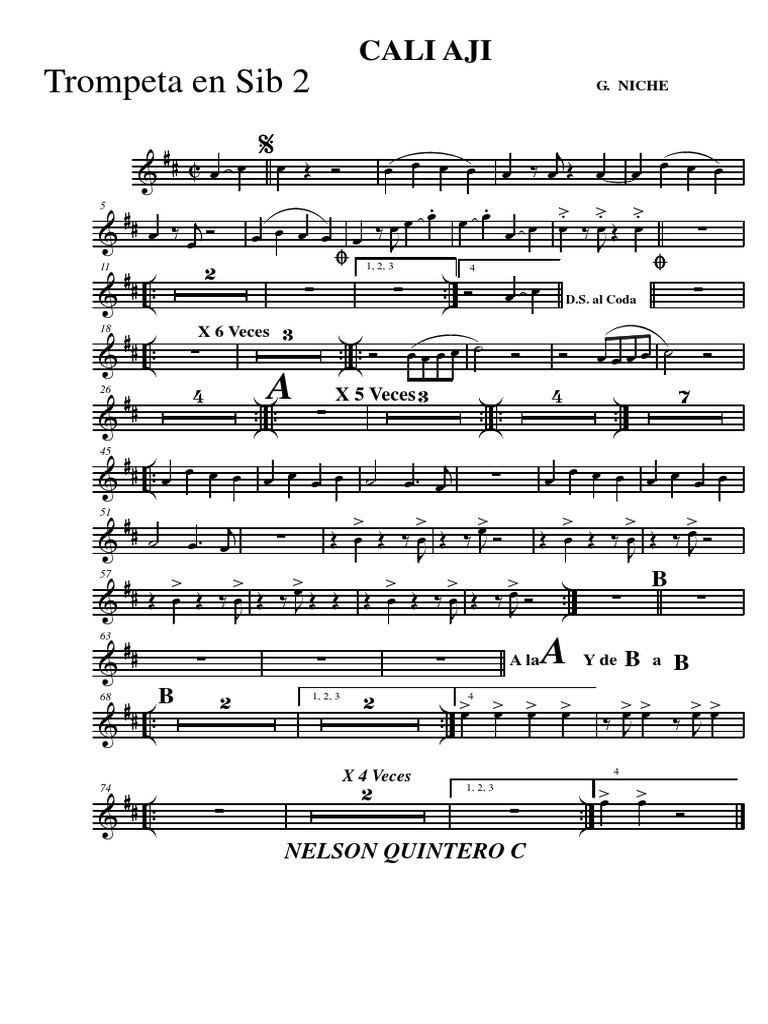 CALI AJI Trompeta en Sib 2 | PDF | Voix humaine | Calligraphie latin