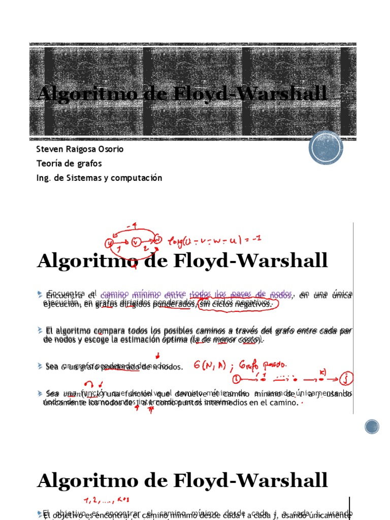 Algoritmo de Floyd-Warshall | PDF | Matemáticas | Programación de ...
