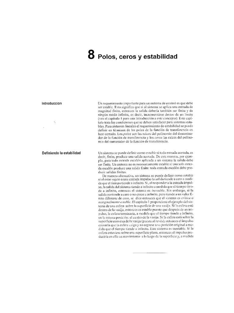 Capitulo 8-Polos Ceros y Estabilidad | PDF