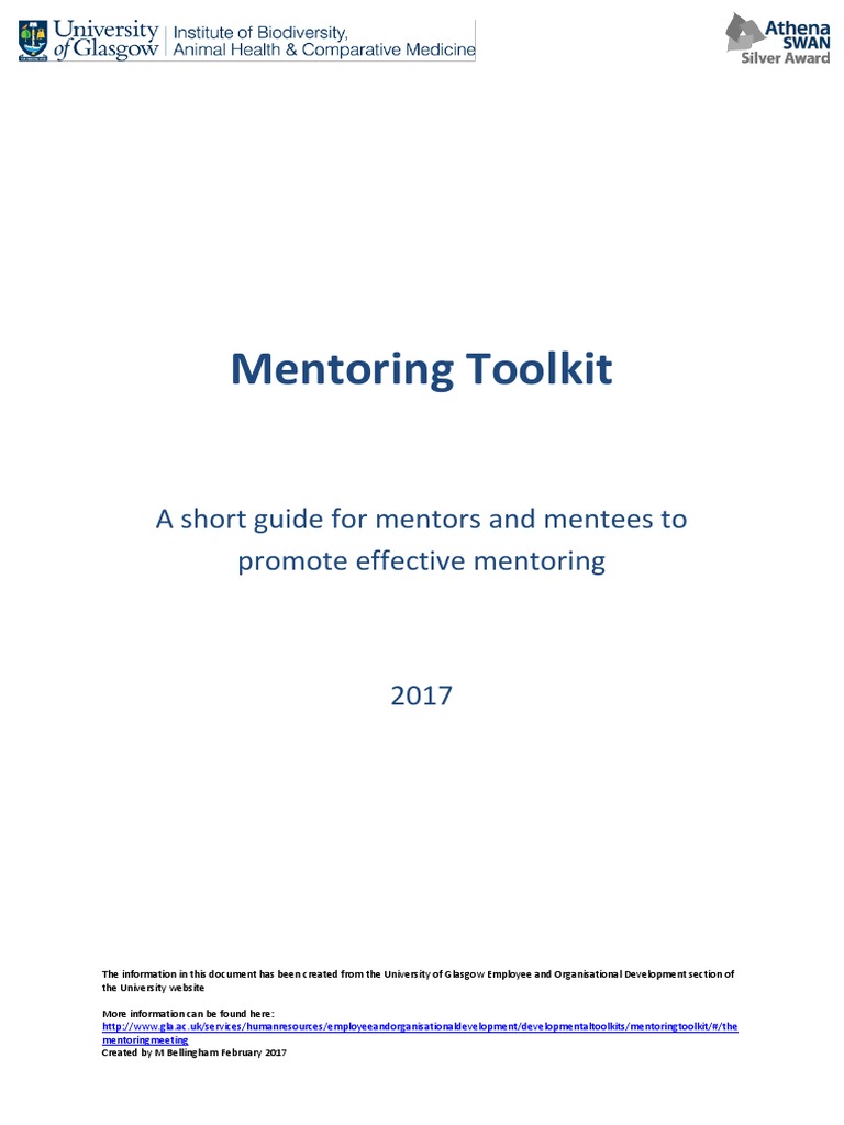 Mentoring Toolkit: A Short Guide For Mentors and Mentees To Promote ...