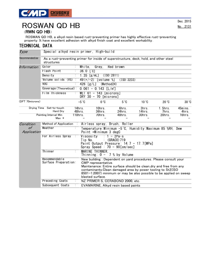 TDS MD en 2131 Roswan QD HB | PDF | Paint | Materials