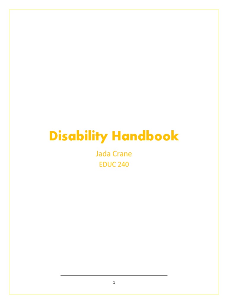 Disability Handbook | PDF | Visual Impairment | Intellectual Disability