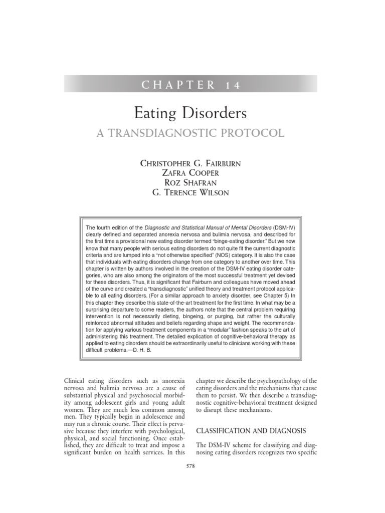 Fairburn - Cooper - Shafran in D Barlow 2008 - Eating Disorders | PDF ...