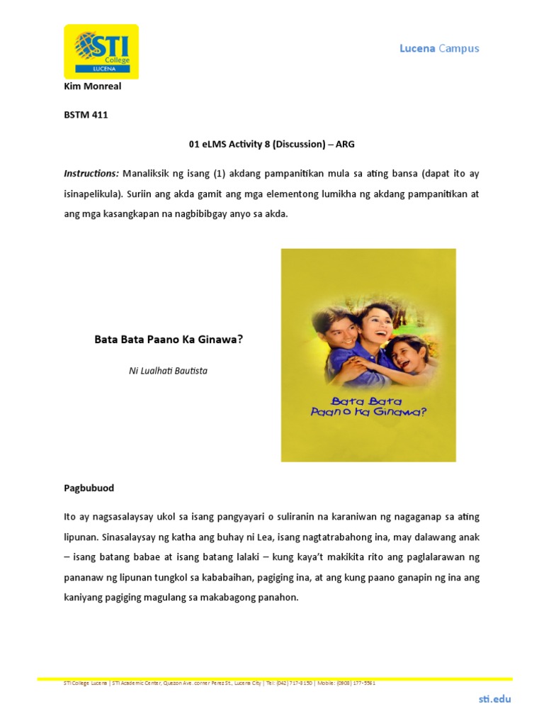 01 eLMS Activity 8 Discussion ARG | PDF