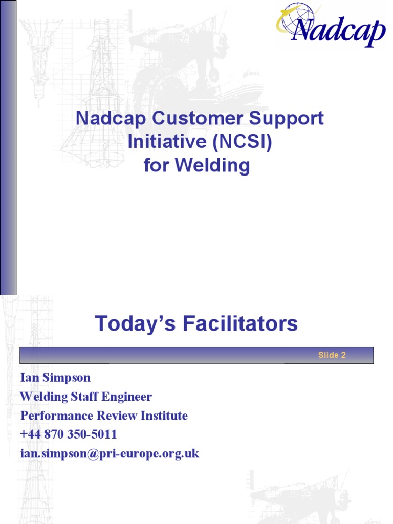 Nadcap Customer Support Initiative (NCSI) For Welding | PDF | Welding ...