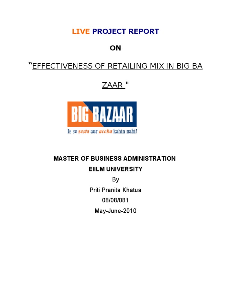 BIGBAZAAR | PDF | Retail | Merchandising