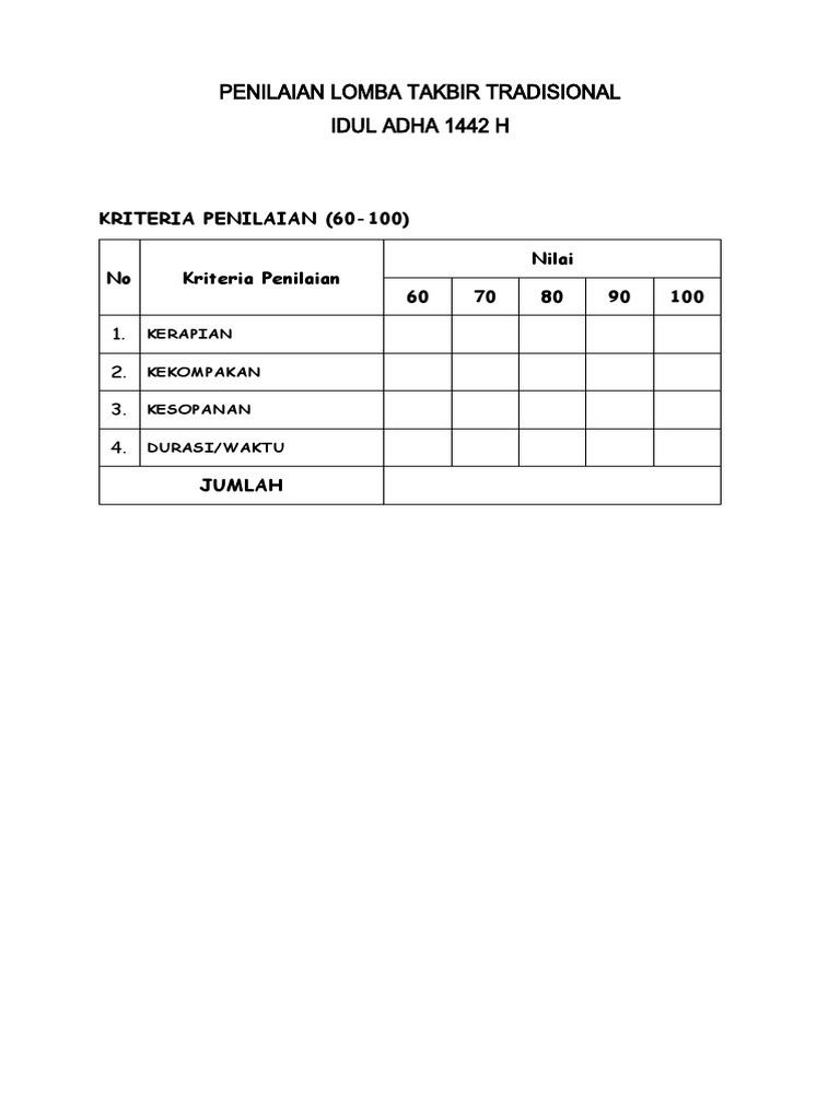 Format Penilaian Lomba Make Up | PDF