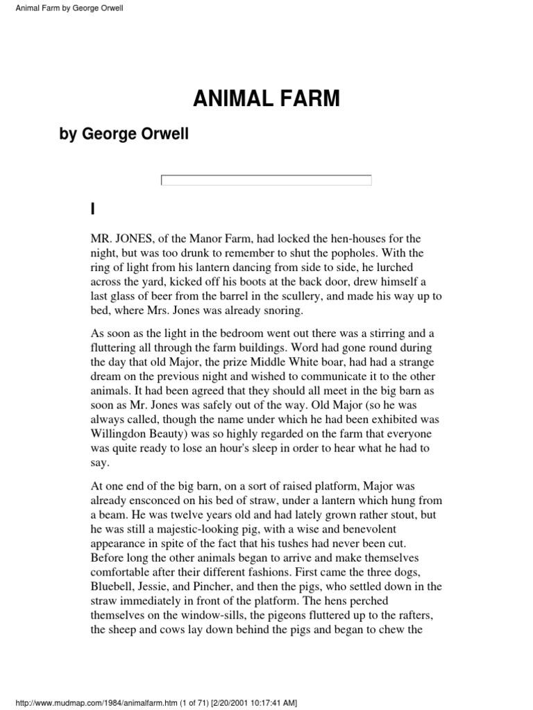 Full Animal Farm | PDF | Classics | General Fiction