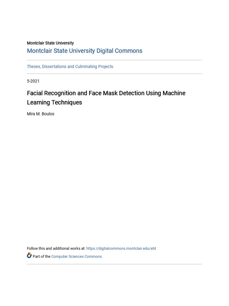 Facial Recognition and Face Mask Detection Using Machine Learning | PDF ...