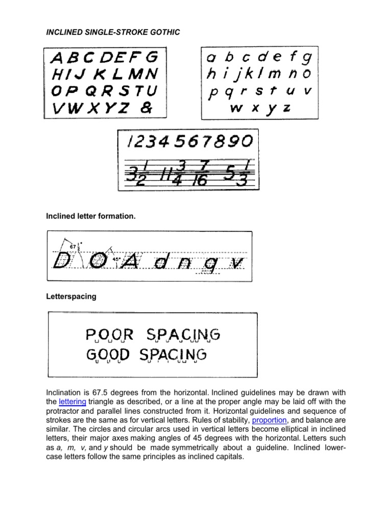 Inclined Single Stoke Gothic Lettering Final | PDF