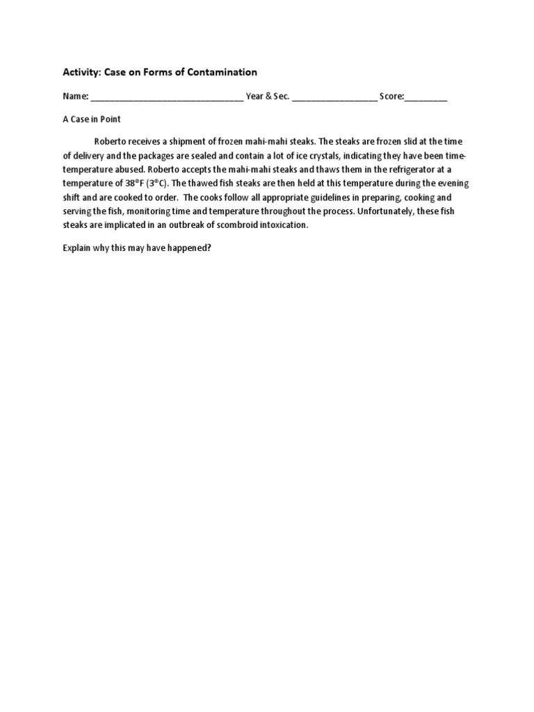 Case On Forms of Contamination | PDF