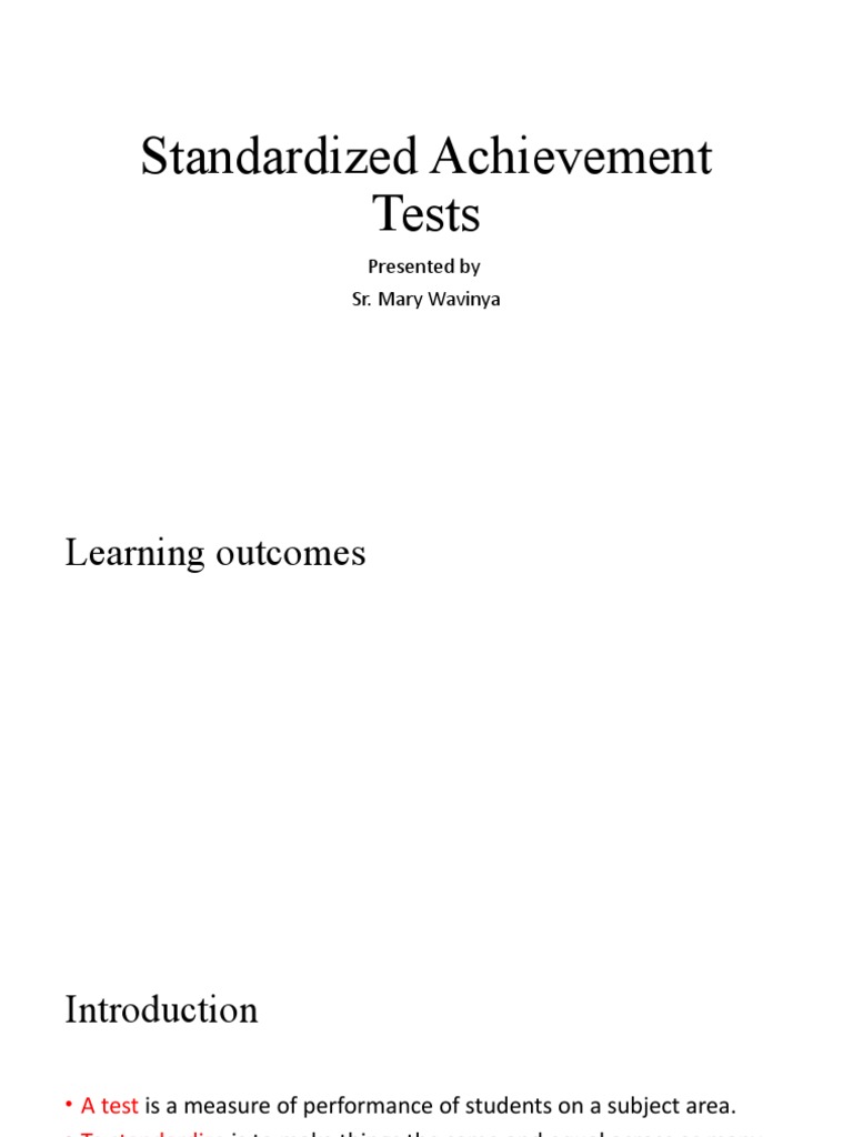 Standardized Achievement Tests | PDF | Standardized Tests | Test ...