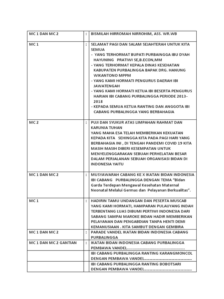 Pembawa Acara Muscab | PDF