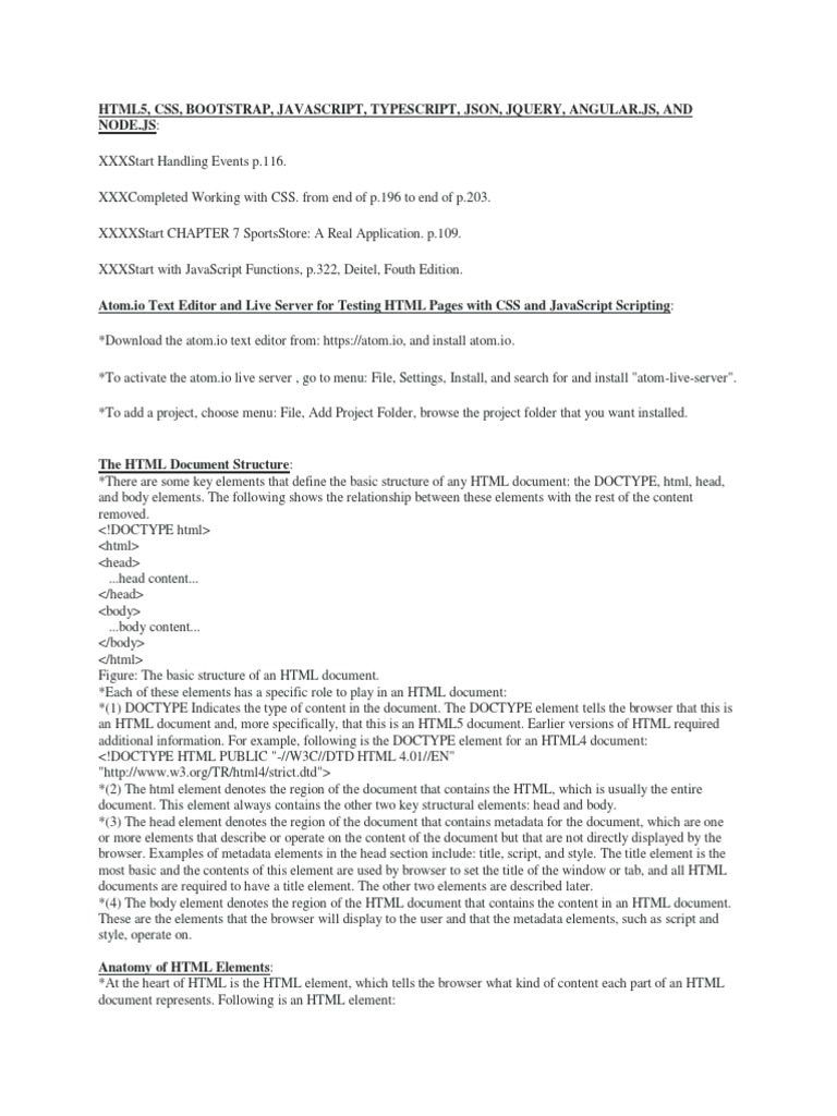 Html5 Css Bootstrap Javascript Typescript Json Jquery Angularjs and ...