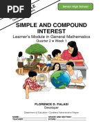 Gen. Math - 11 - Q2 - WK2 | PDF | Interest | Compound Interest
