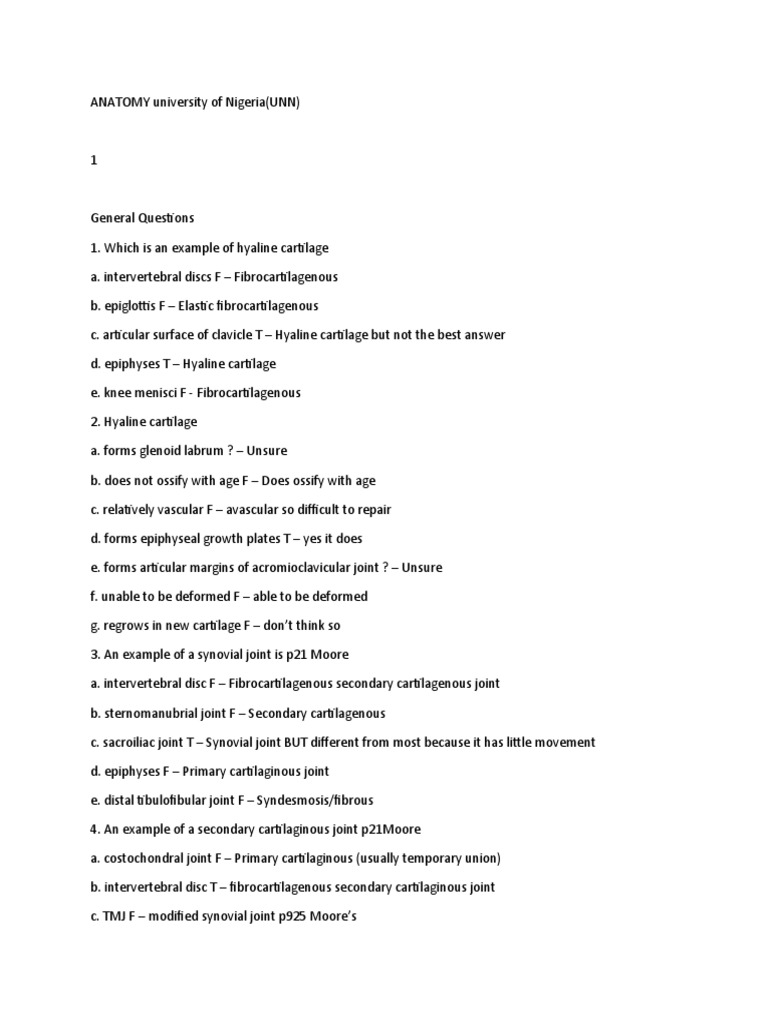 ANATOMY Questions | PDF | Arm | Human Leg