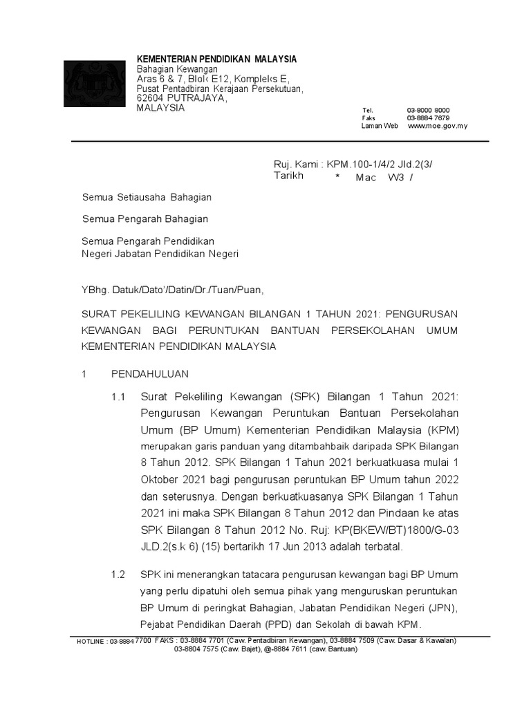 SPK Bilangan 1 Tahun 2021 | PDF