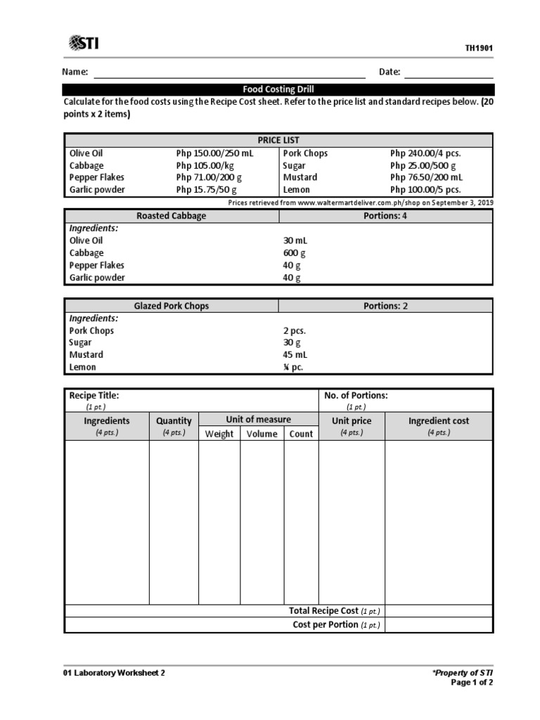 Hot Pepper Flakes Costing Worksheet | PDF | Cuisine | Foods