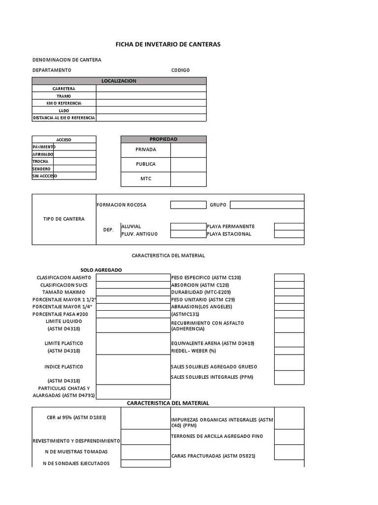 Fichas Excel | PDF | Materiales | Materiales de construcción