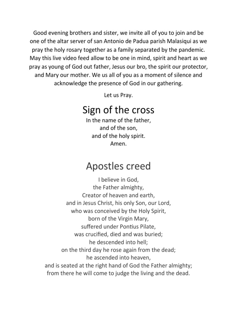 Holy Rosary Guide - Sorrowful Mystery | PDF | Lord's Prayer | Mary ...
