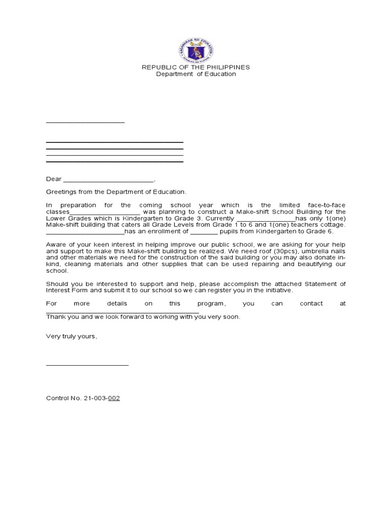 Solicitation Letter Sample | PDF