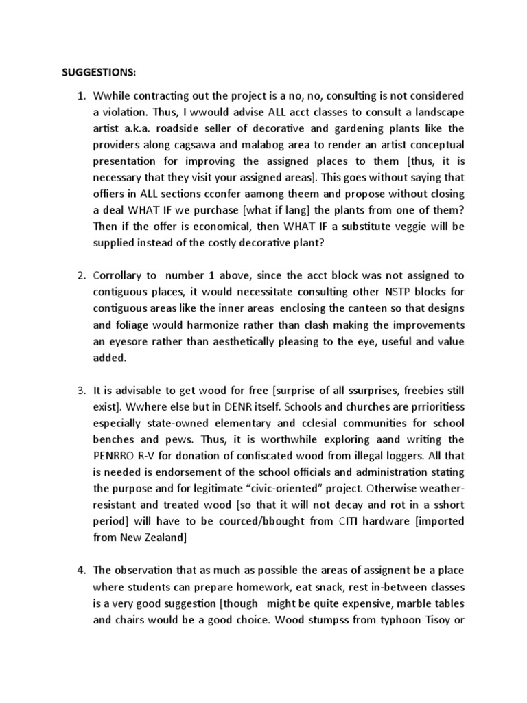 NSTP SUGGESTion | PDF | Trees | Plants