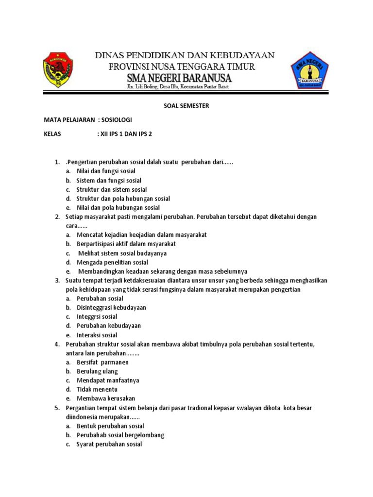 Xii Iis 1, 2 Sosiologi | PDF