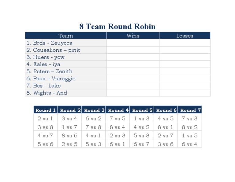 8 Round Robin | PDF