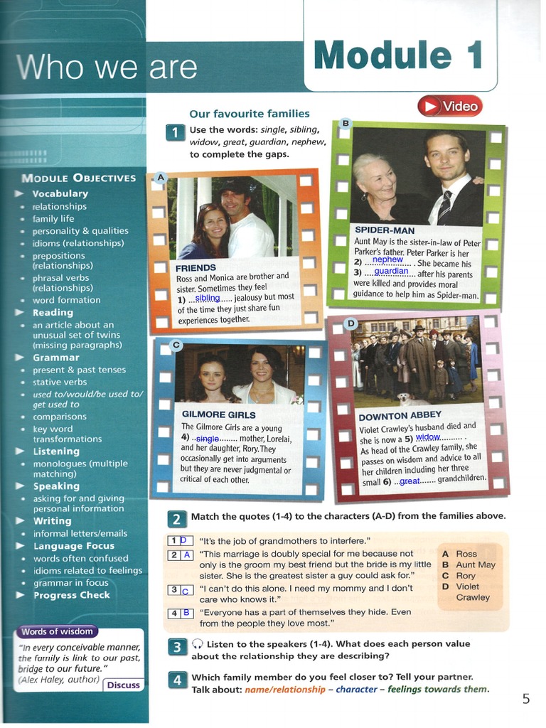 On Screen C1 Module 1 Reading Vocabulary | PDF