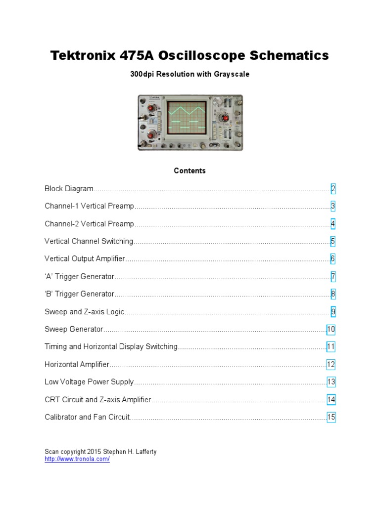Tektronix 475A Oscilloscope Schematics | PDF