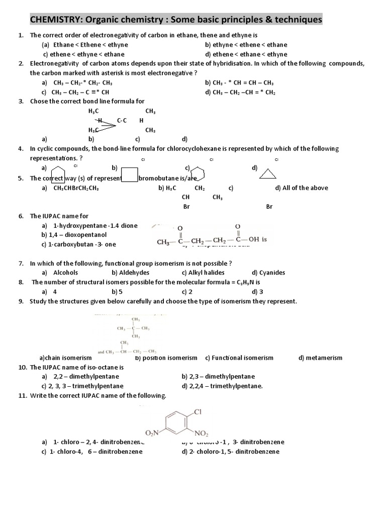 13 CHEMISTRY Organic Chemistry Some Basic Principles & Techniques | PDF ...