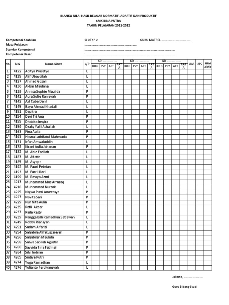 Blanko X OTKP 2 2021 | PDF