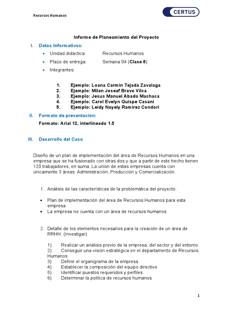 Modelo de Informe Recursos Humanos | PDF | Gestión de recursos humanos | Business