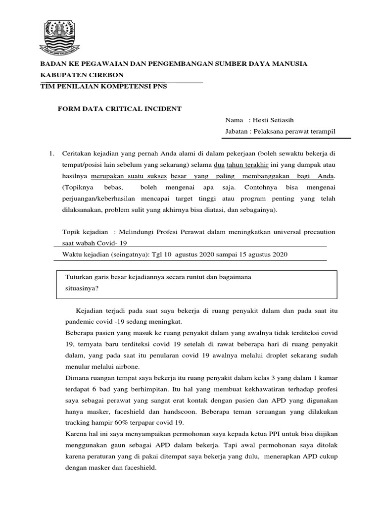 HESTI FORM DATA CRITICAL INCIDENT-dikonversi | PDF