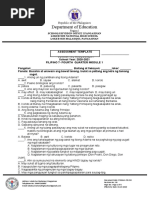 3rd Quarter Exam Filipino 9 | PDF