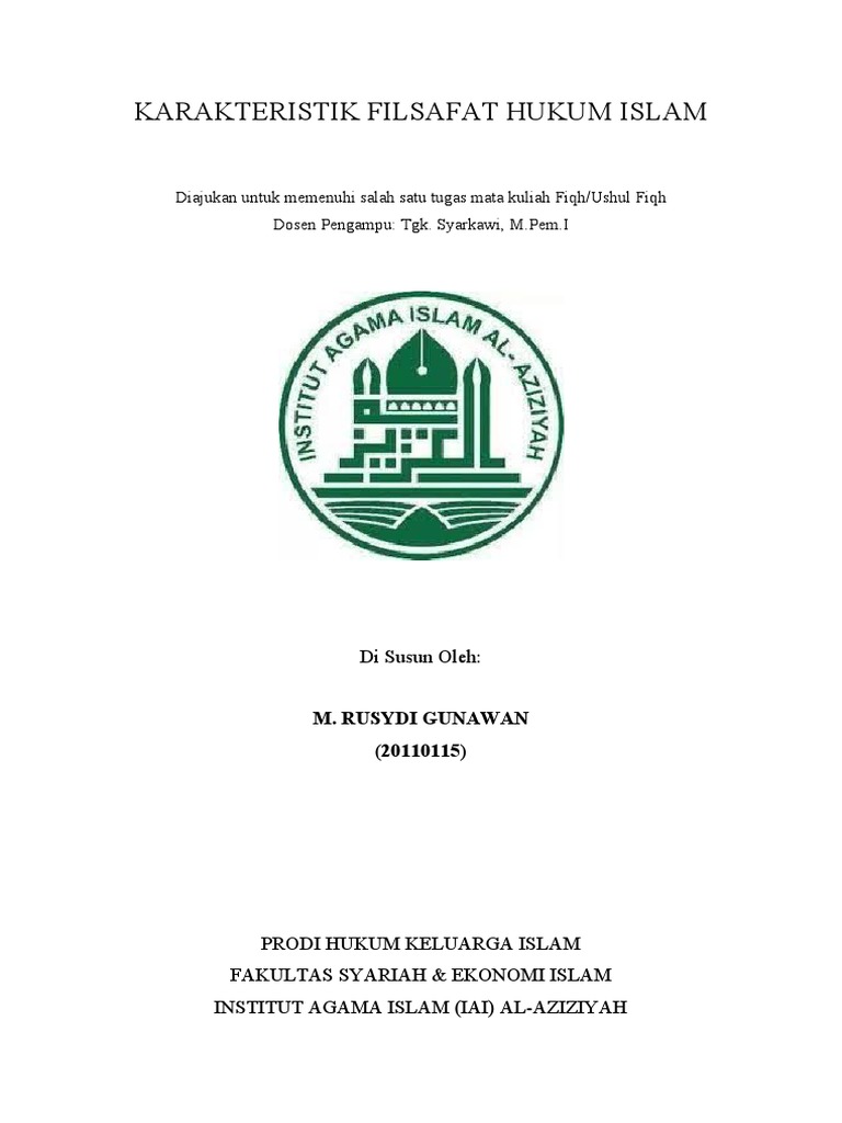 Karakteristik Filsafat Hukum Islam | PDF