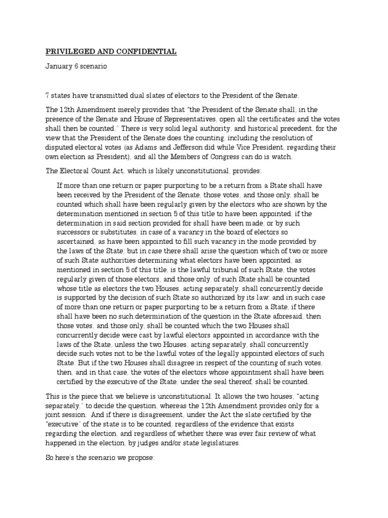 Eastman Memo | PDF | Vice President Of The United States | American ...