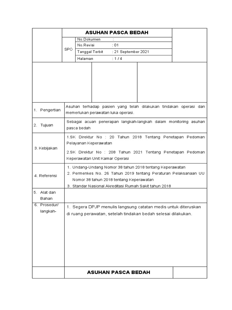 Panduan Asuhan Pasca Bedah | PDF