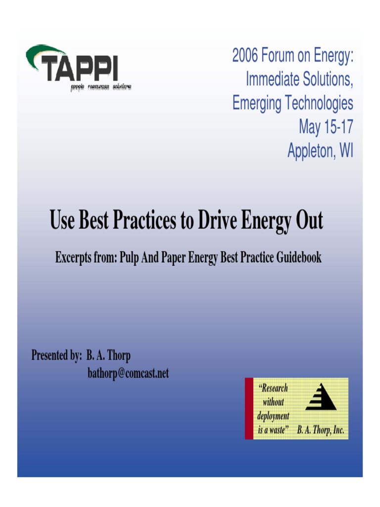 Tappi Energy | PDF | Clothes Dryer | Pulp (Paper)