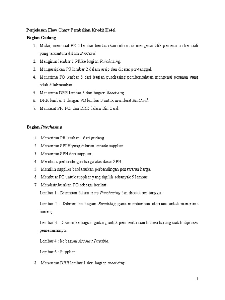 5.1. Penjelasan Flowchart Pembelian Kredit Hotel | PDF