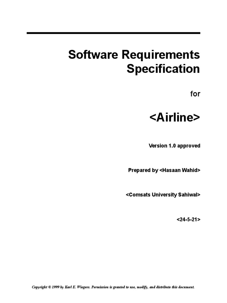 SRS of Airline | PDF | Databases | Application Software