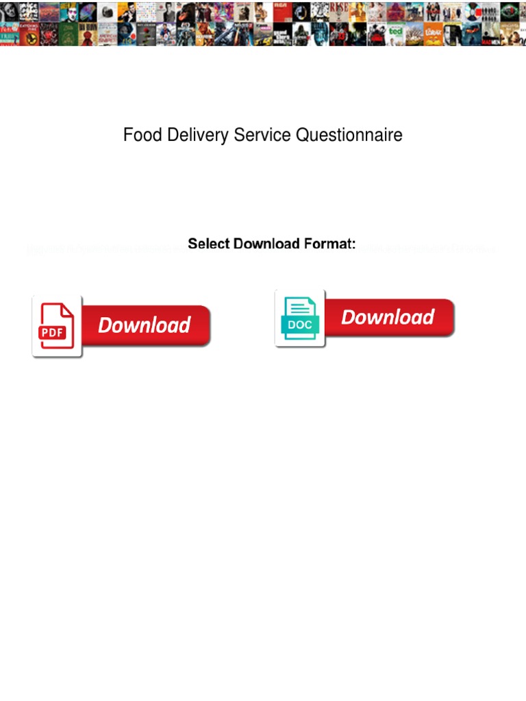 Food Delivery Service Questionnaire | PDF | Restaurants | Foods