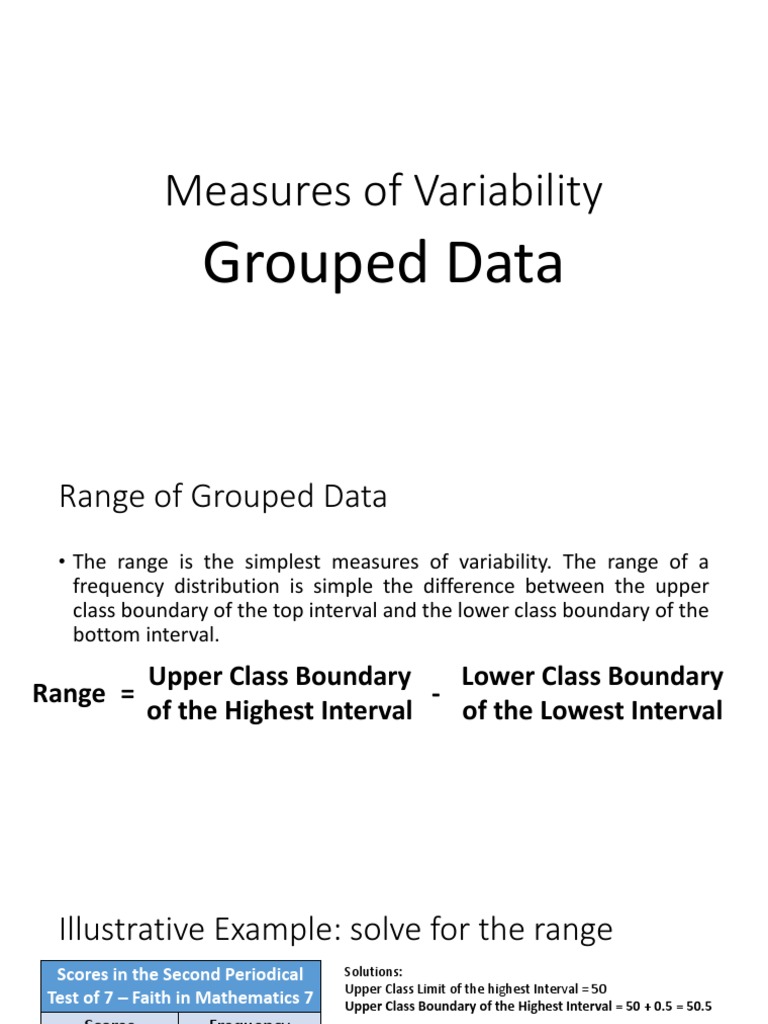 Measures of Variability in Grouped Data | PDF | Variance | Statistical ...