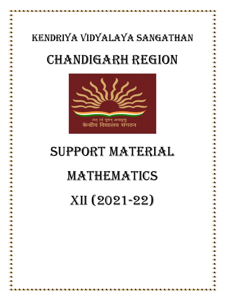 Support Material Xii Maths Term - I (2021-22) | PDF | Matrix ...