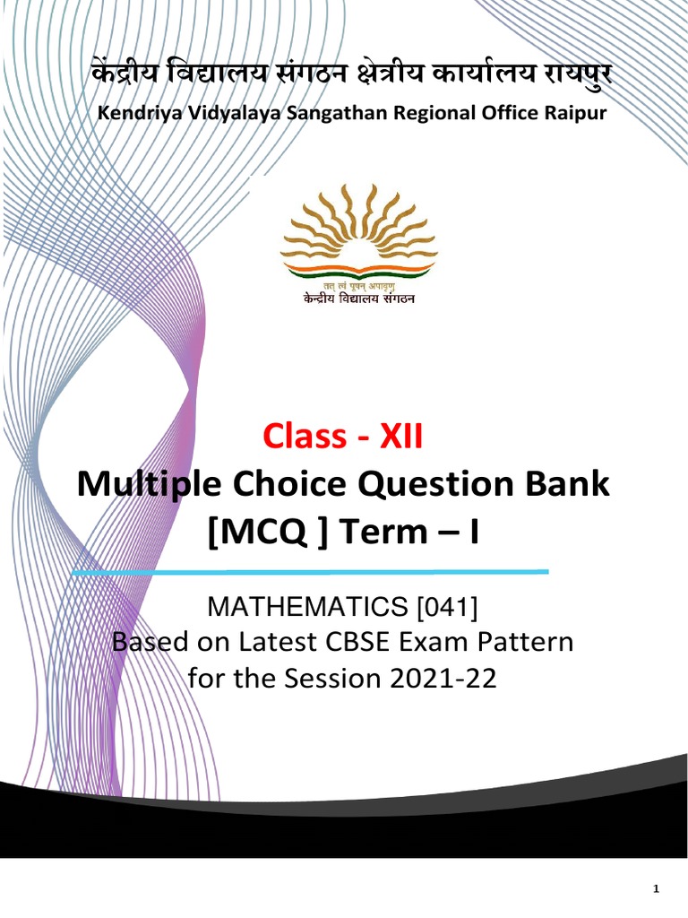 Question Bank Maths Term - 1 Final | PDF | Matrix (Mathematics ...