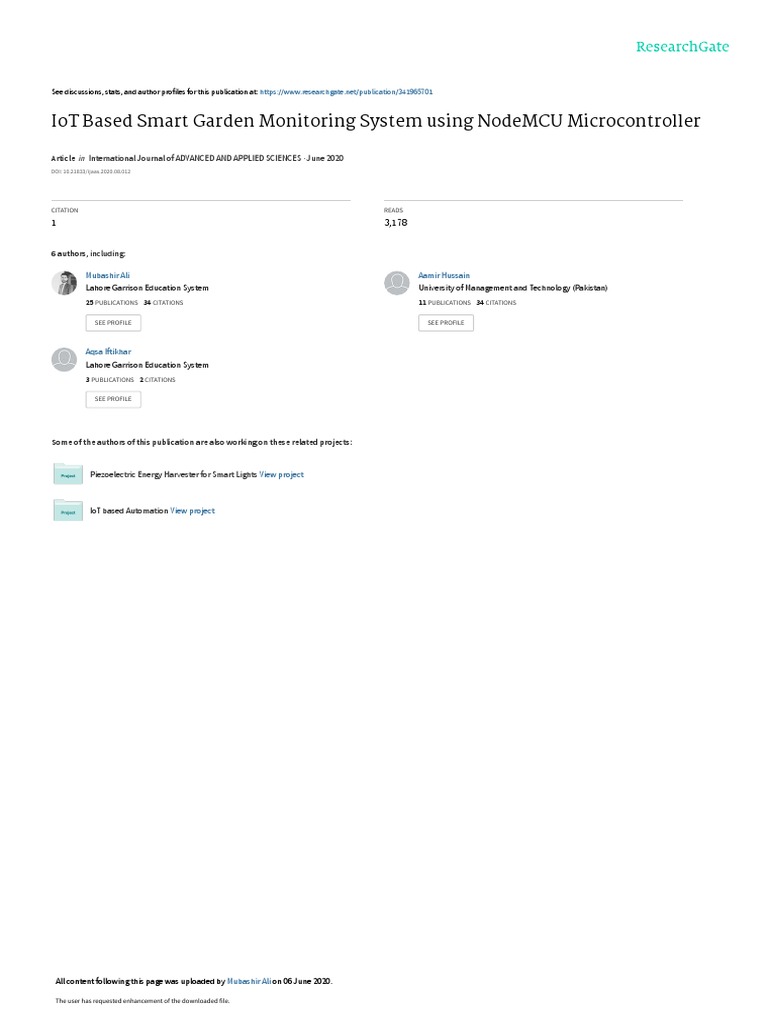 Iot Based Smart Garden Monitoring System Using Nodemcu Microcontroller ...