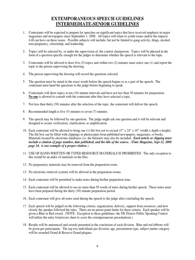 Extempore Speech | PDF