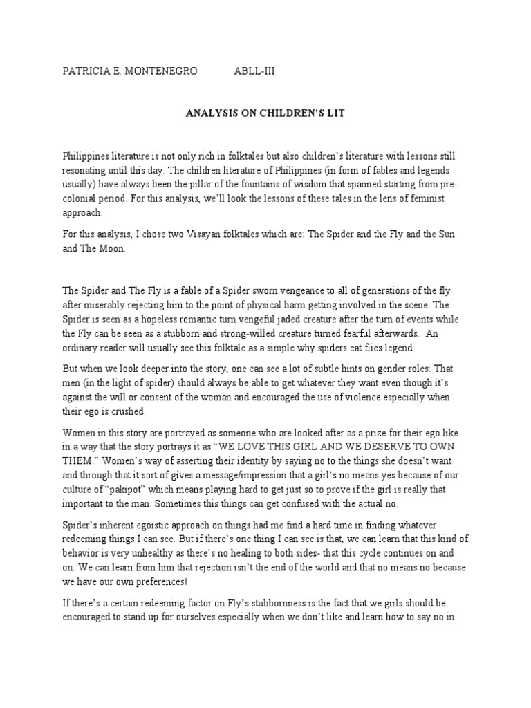 Childrens Lit Analysis | PDF